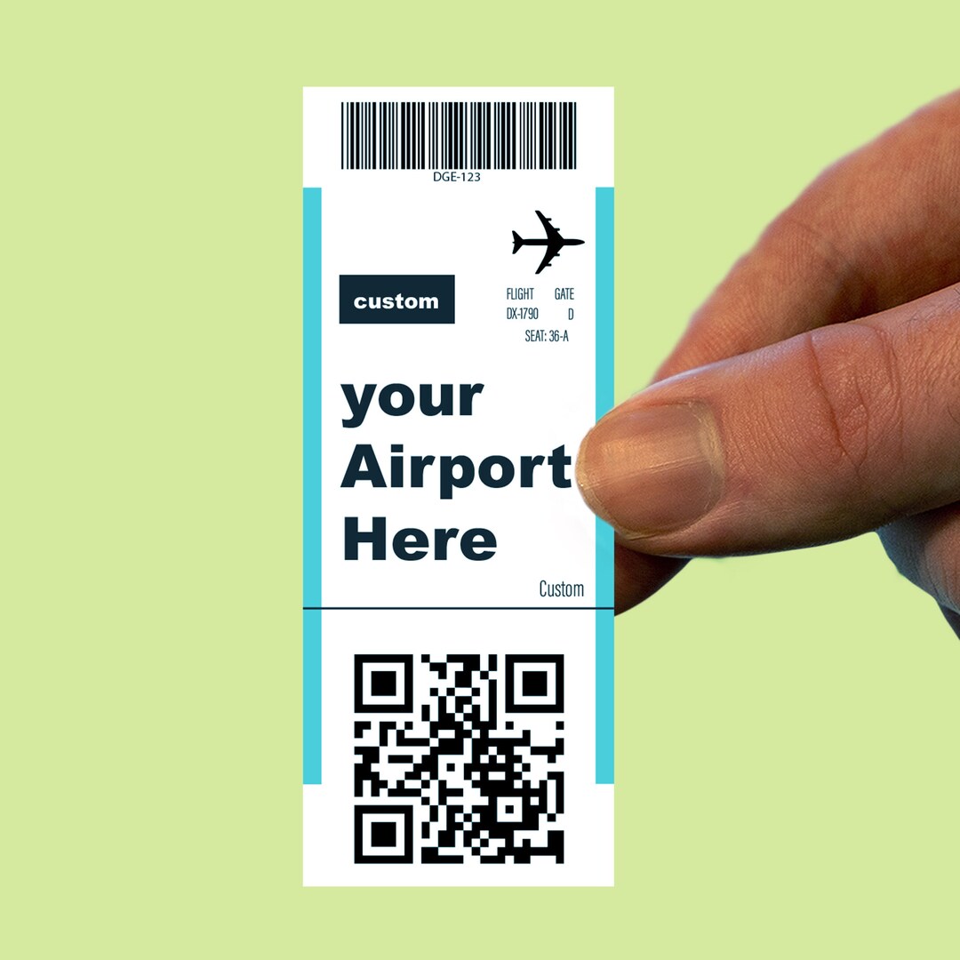 Custom Plane Ticket Sticker,personalized Travel Destination Decal ...