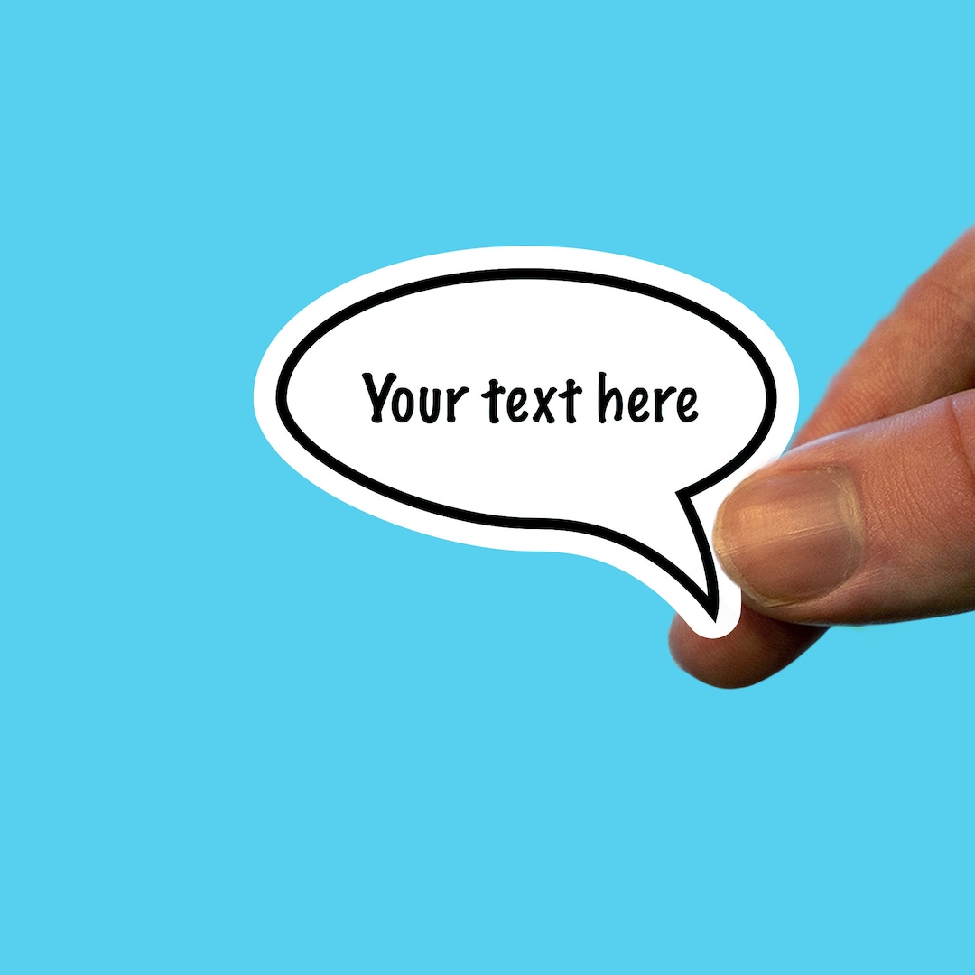 Custom Text Bubble Sticker, Personalized Vinyl Decal - Etsy