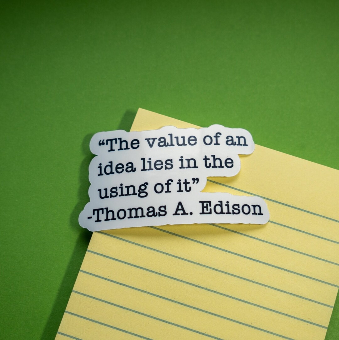 Thomas Edison Quote Sticker, Water Bottle Sticker, Laptop Sticker - Etsy