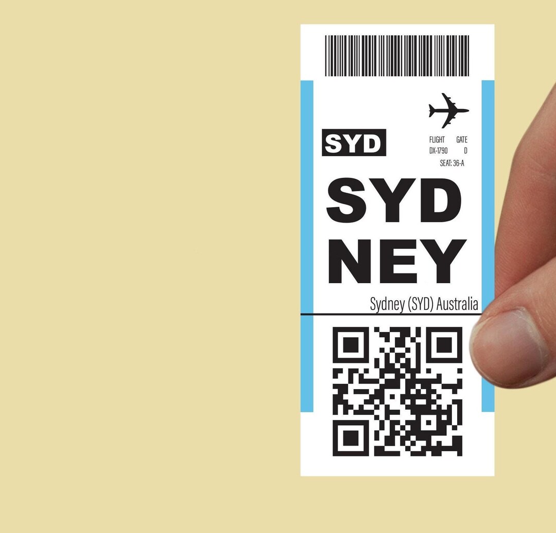 Sydney Australia Plane Ticket Sticker,travel Sticker,syd Decal,boarding ...