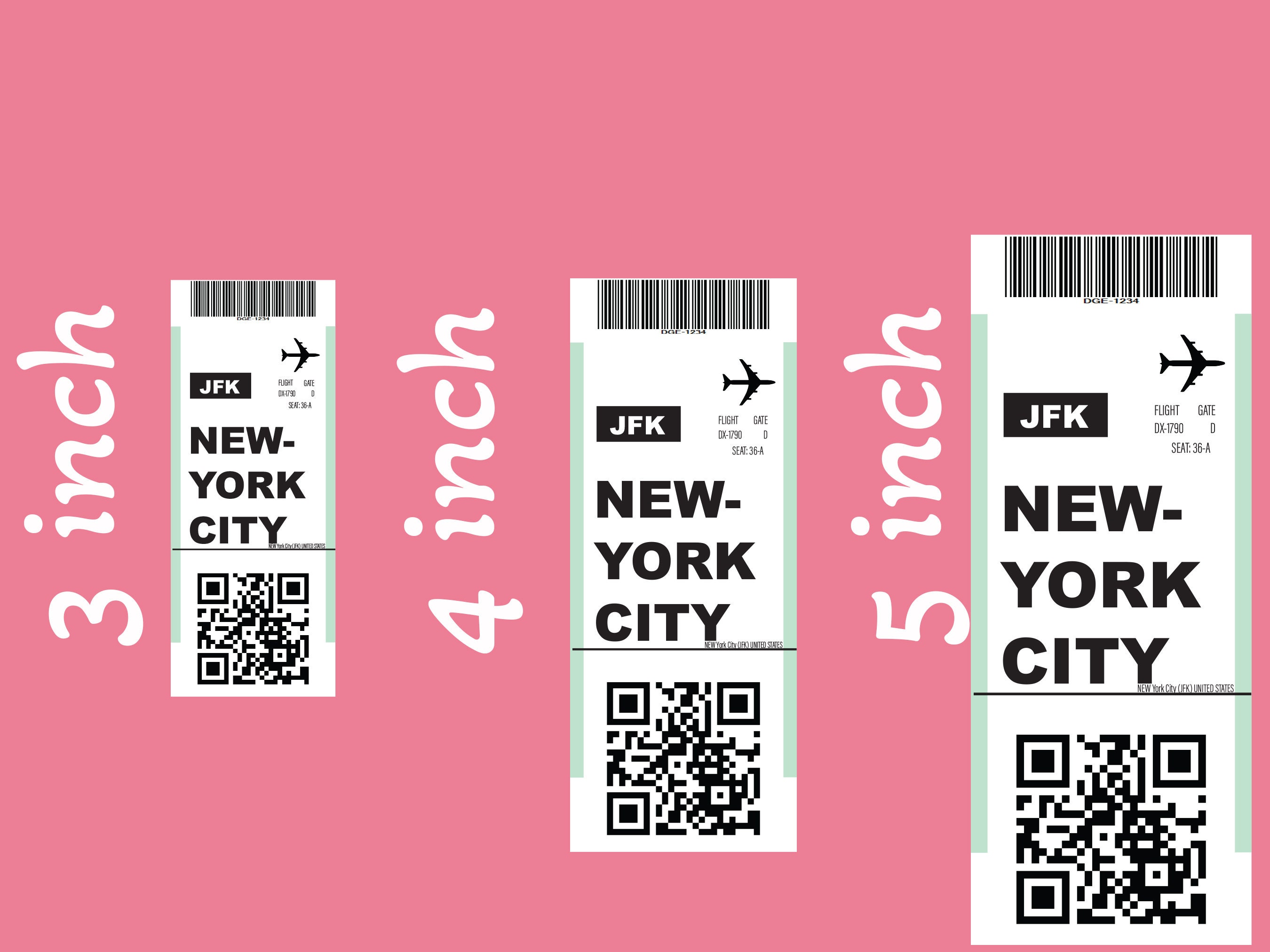 NYC Plane Ticket Stickertravel Stickerjfk Decalboarding - Etsy