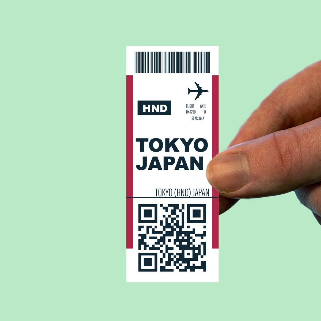 Tokyo Japan Plane Ticket Sticker,travel Sticker,hnd Decal,boarding Pass ...