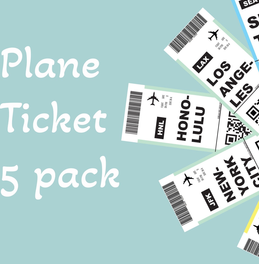 Plane Ticket Sticker Pack,personalized Travel Sticker,5 Pack of ...