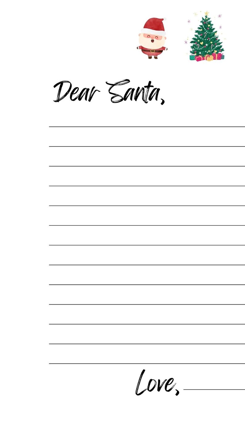 Dear Santa Empty Letter - Etsy