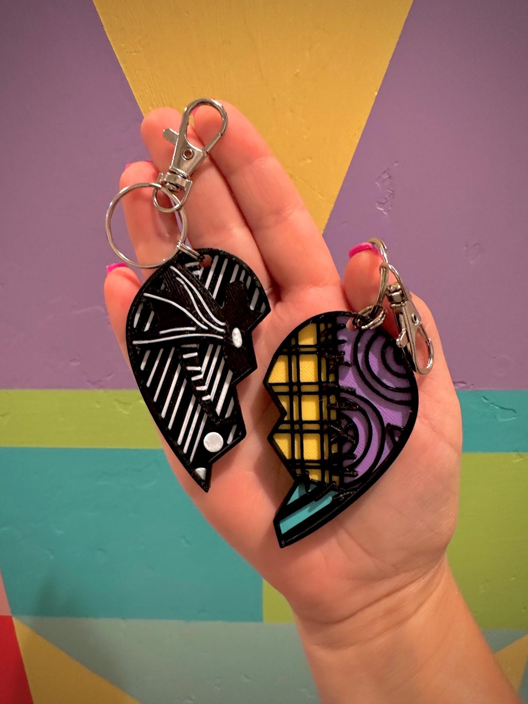 Simply Meant to Be Broken Heart Keychains - Set of 2 - 3D Printed - Etsy