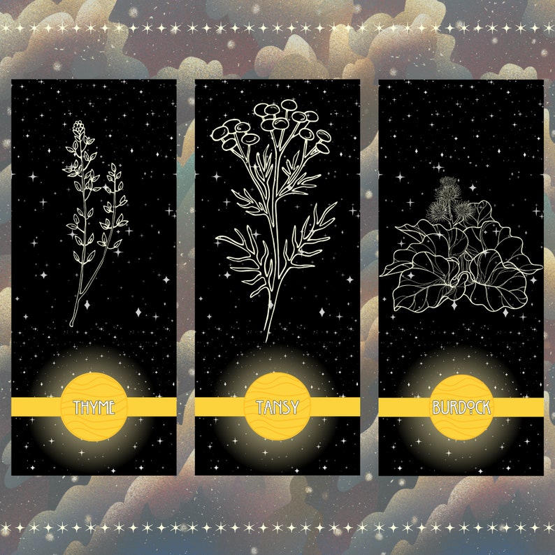 Printable Herbal Bookmarks Celestial Venus Bookmarks Set of - Etsy