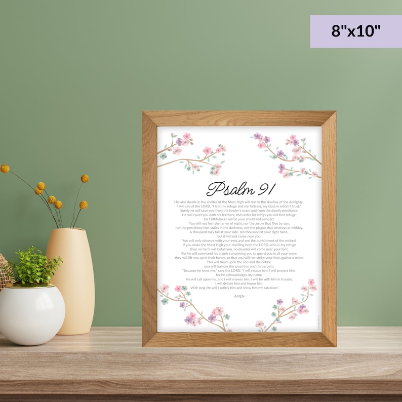 Printable Psalm 91 Bible Verse(4 Sizes) - Etsy