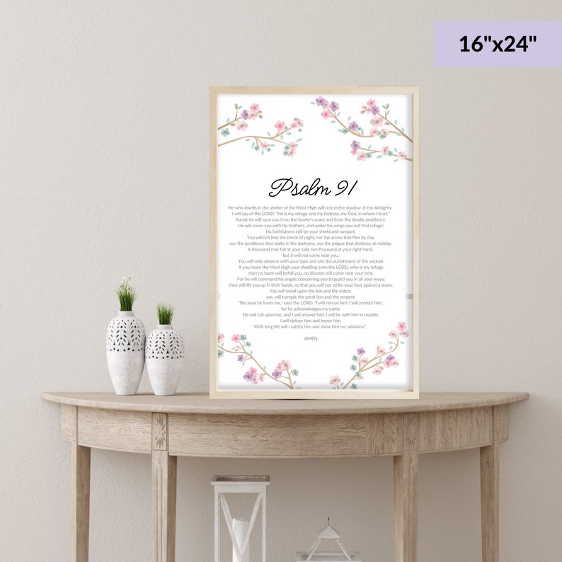 Printable Psalm 91 Bible Verse(4 Sizes) - Etsy