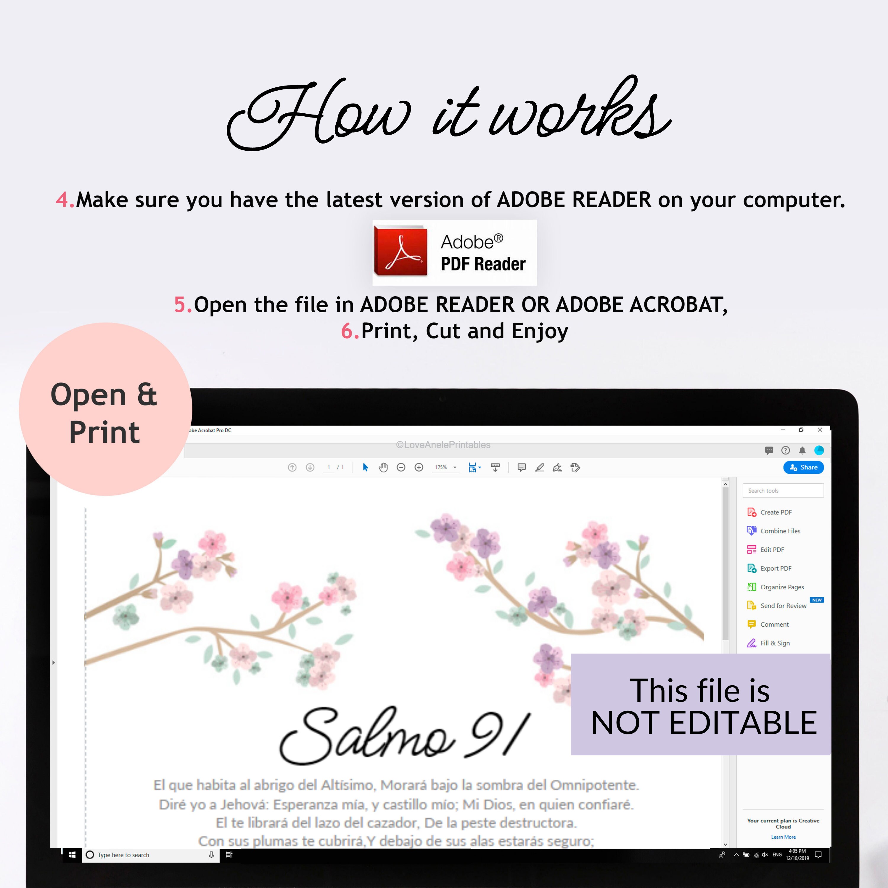 Printable Salmo 91 (spanish Version)verso Bíblico (4 Sizes) - Etsy