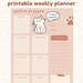 Printable Bear Weekly Planner - Etsy