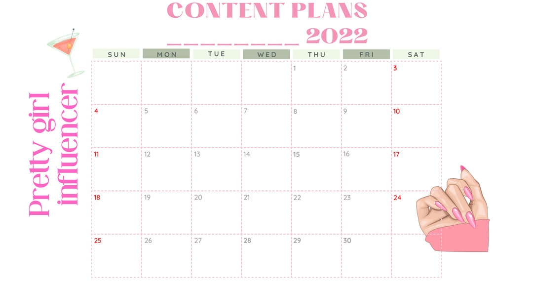 Niche Specific Content Calendar - Etsy