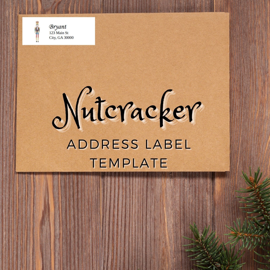 Nutcracker Address Label Template - Etsy