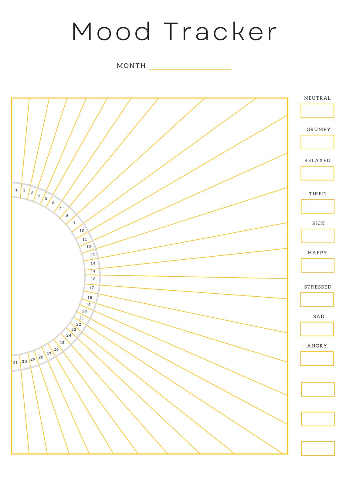 Mood Tracker Weekly-daily Personal Pull up Tracker Habit - Etsy