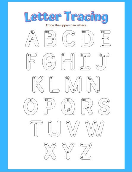 Letter Tracing Printable Sheet, School Activities, Back to School ...