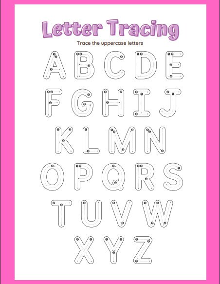 Letter Tracing Printable Sheet, School Activities, Back to School ...