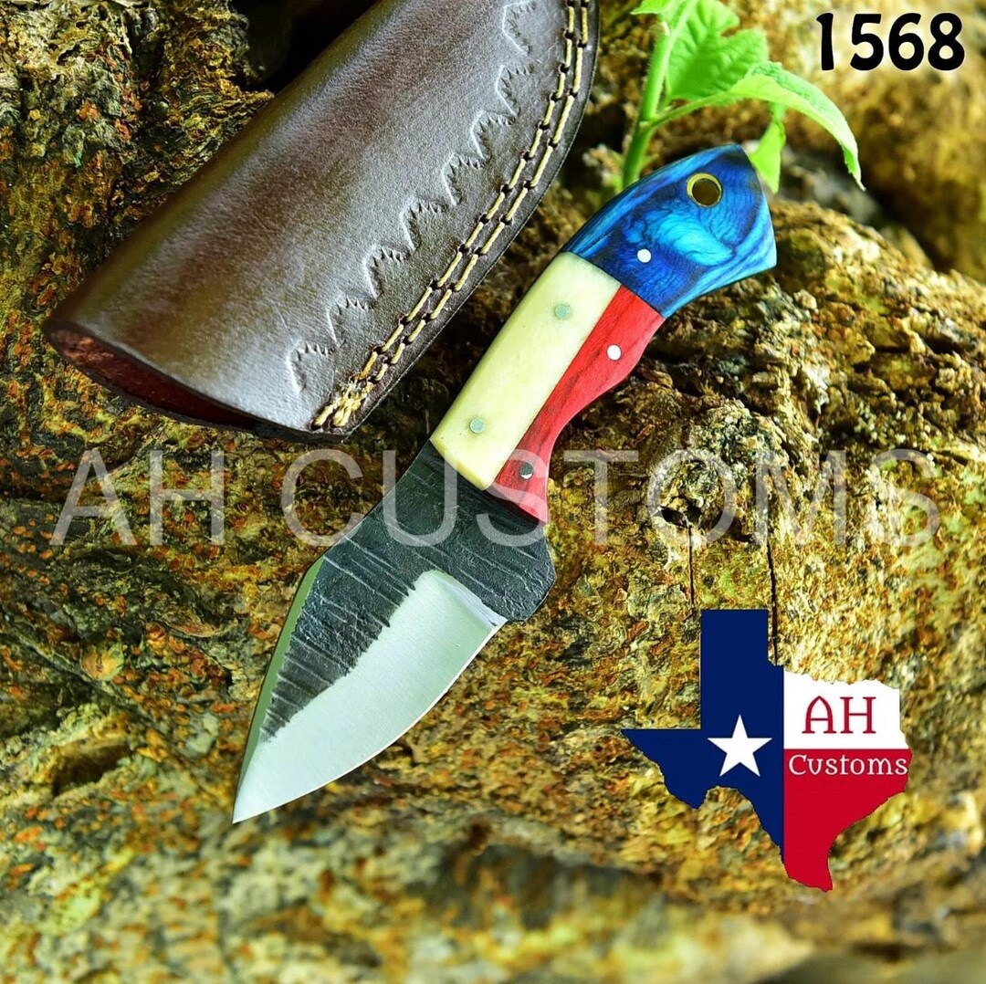 Hand Forged USA Flag Knife Handle Personalized Gift Hunting Knife ...