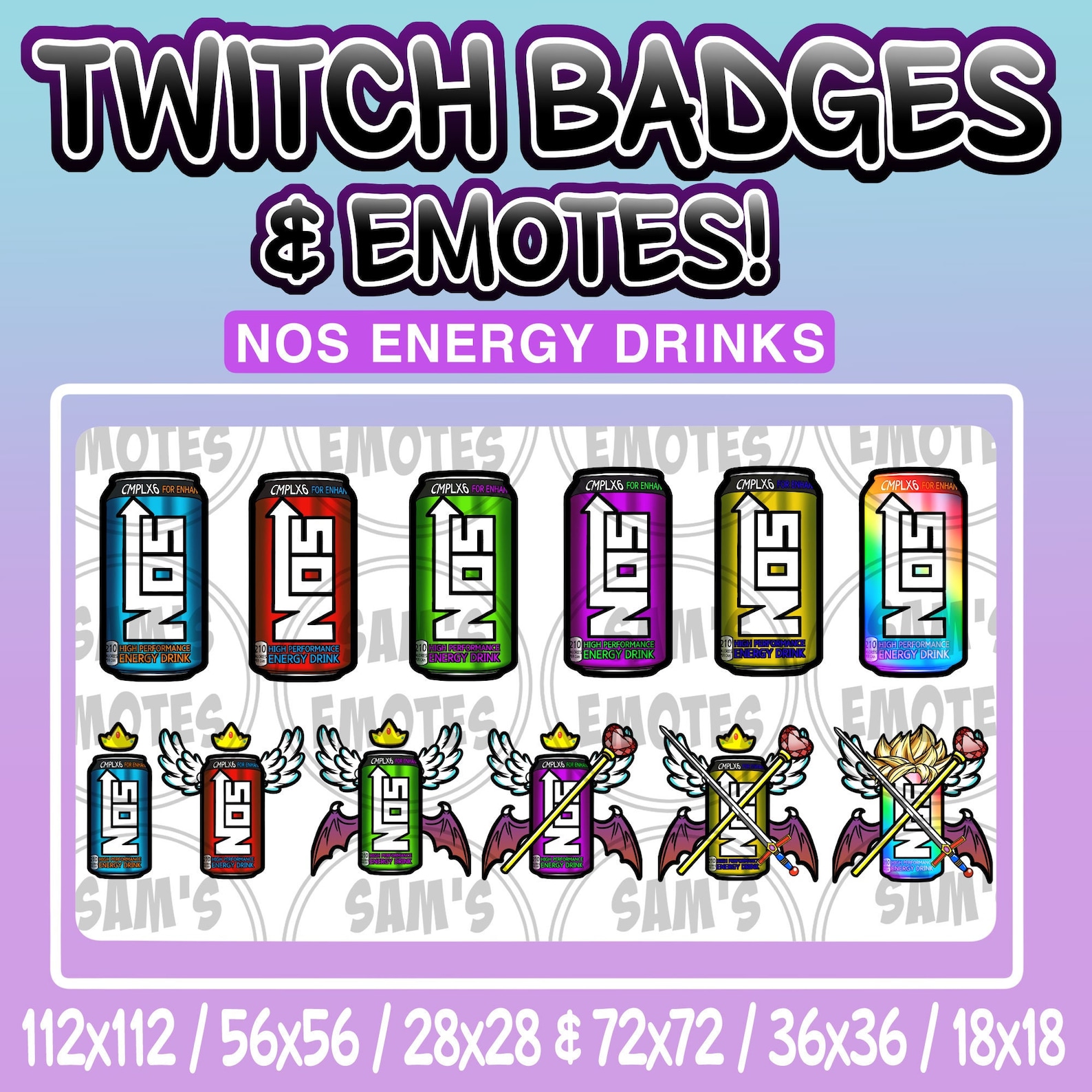 NOS Energy Drinks Badges & Emotes - Etsy