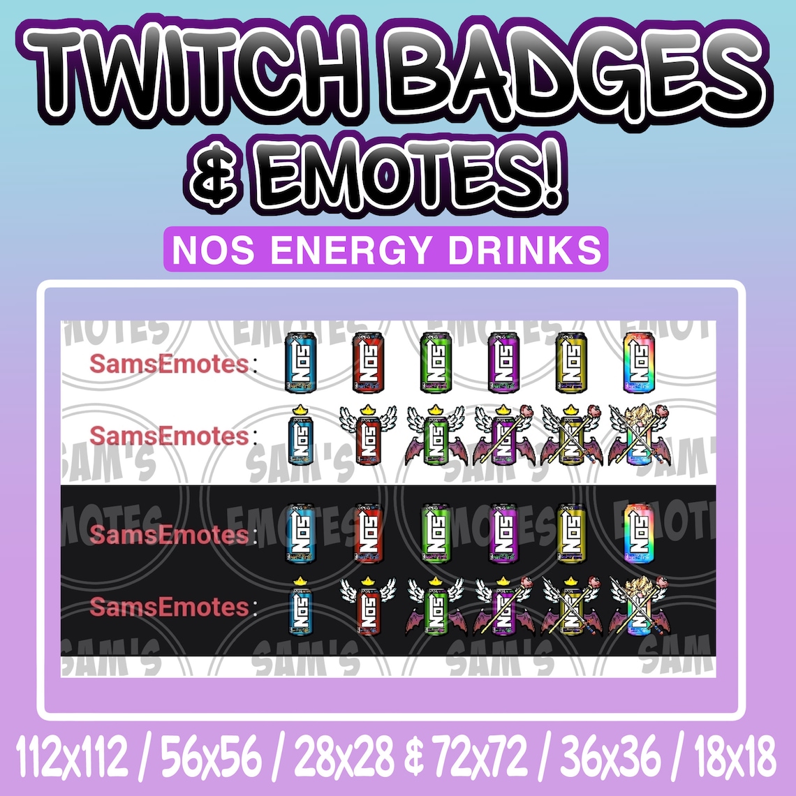NOS Energy Drinks Badges & Emotes - Etsy