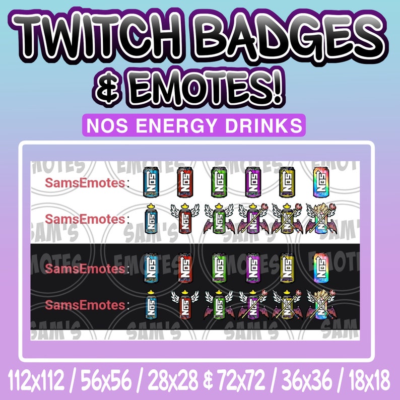 NOS Energy Drinks Badges & Emotes - Etsy
