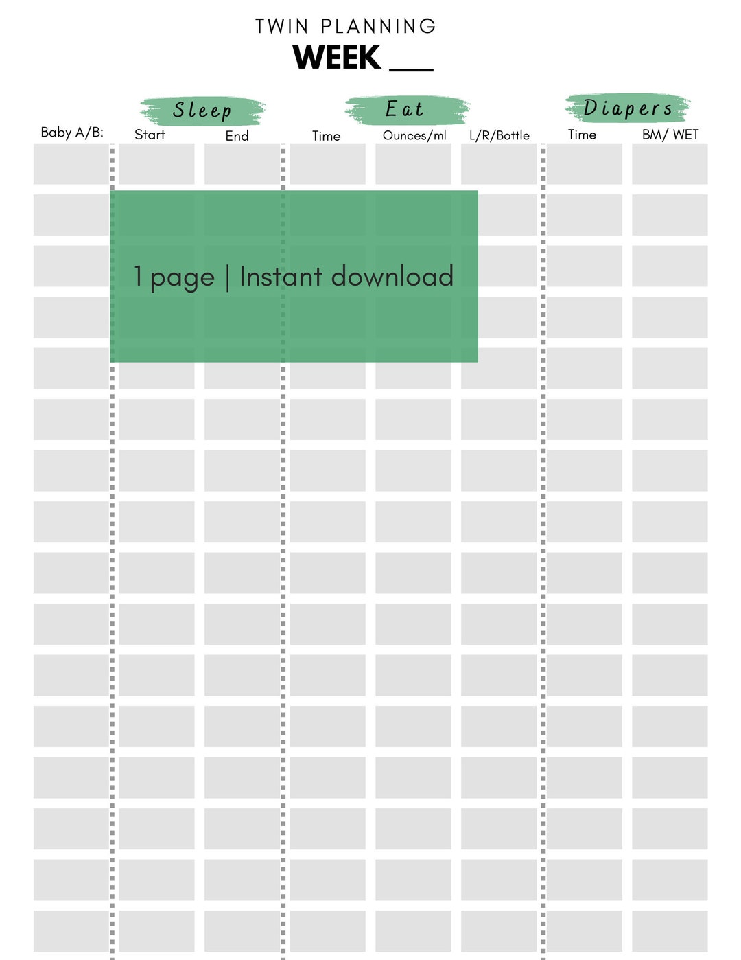 Twin Planner Scheduling With TWINS Minimalist and Simple Download or ...