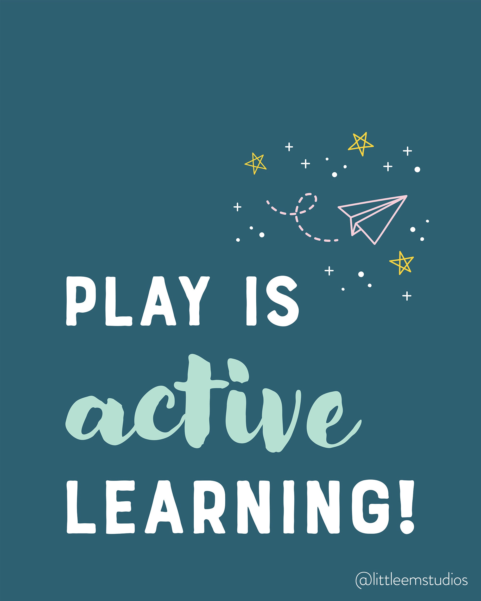 Kids Playroom Art Print, Play is Learning Poster, Play Therapy ...