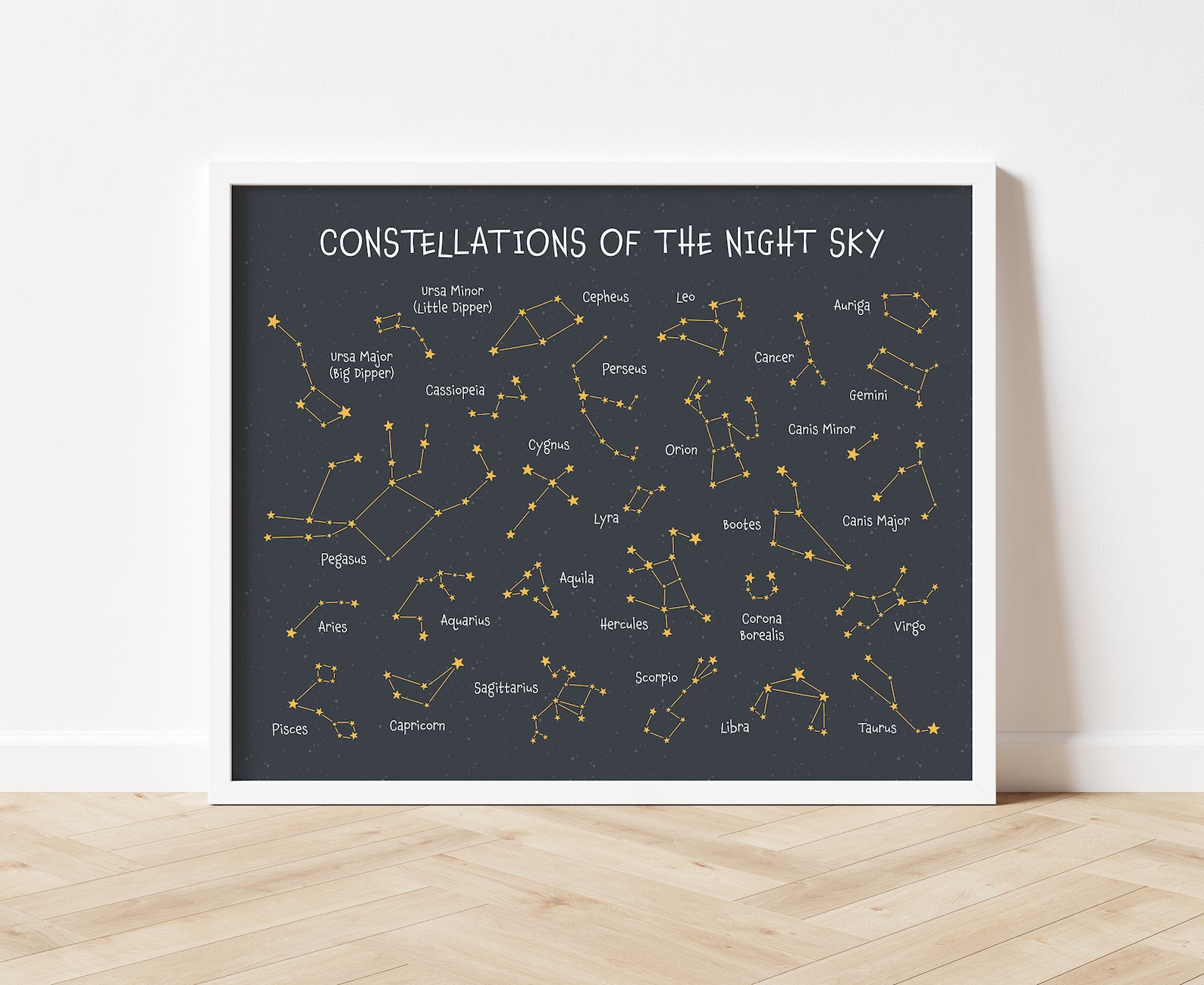 Constellation Poster, Star Map Print Outer Space Decor, Kids ...