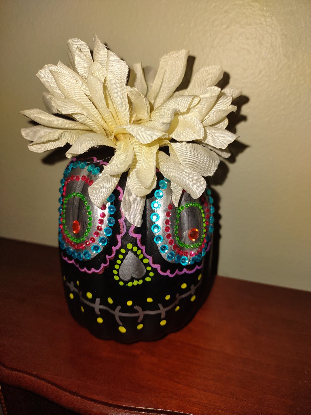Dia De Los Muertos Gemstone Pumpkin - Etsy