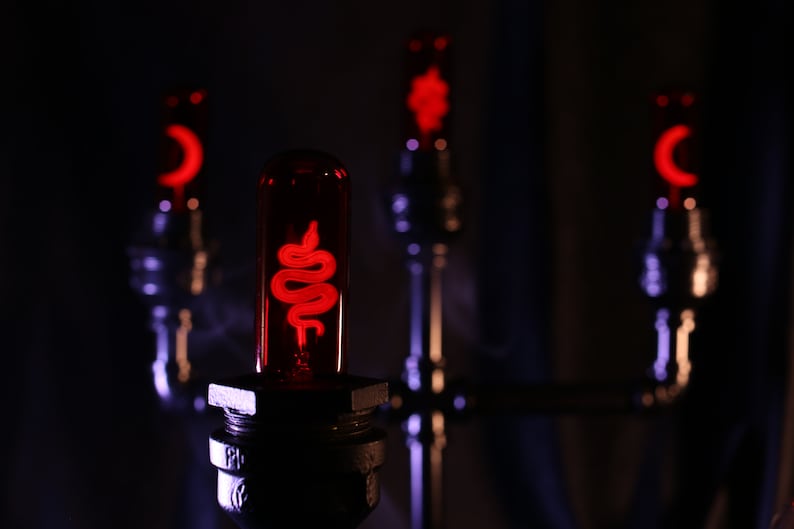 Crescent Moon and Snake Light Bulb Bundle | E27 Red Light Globe ...