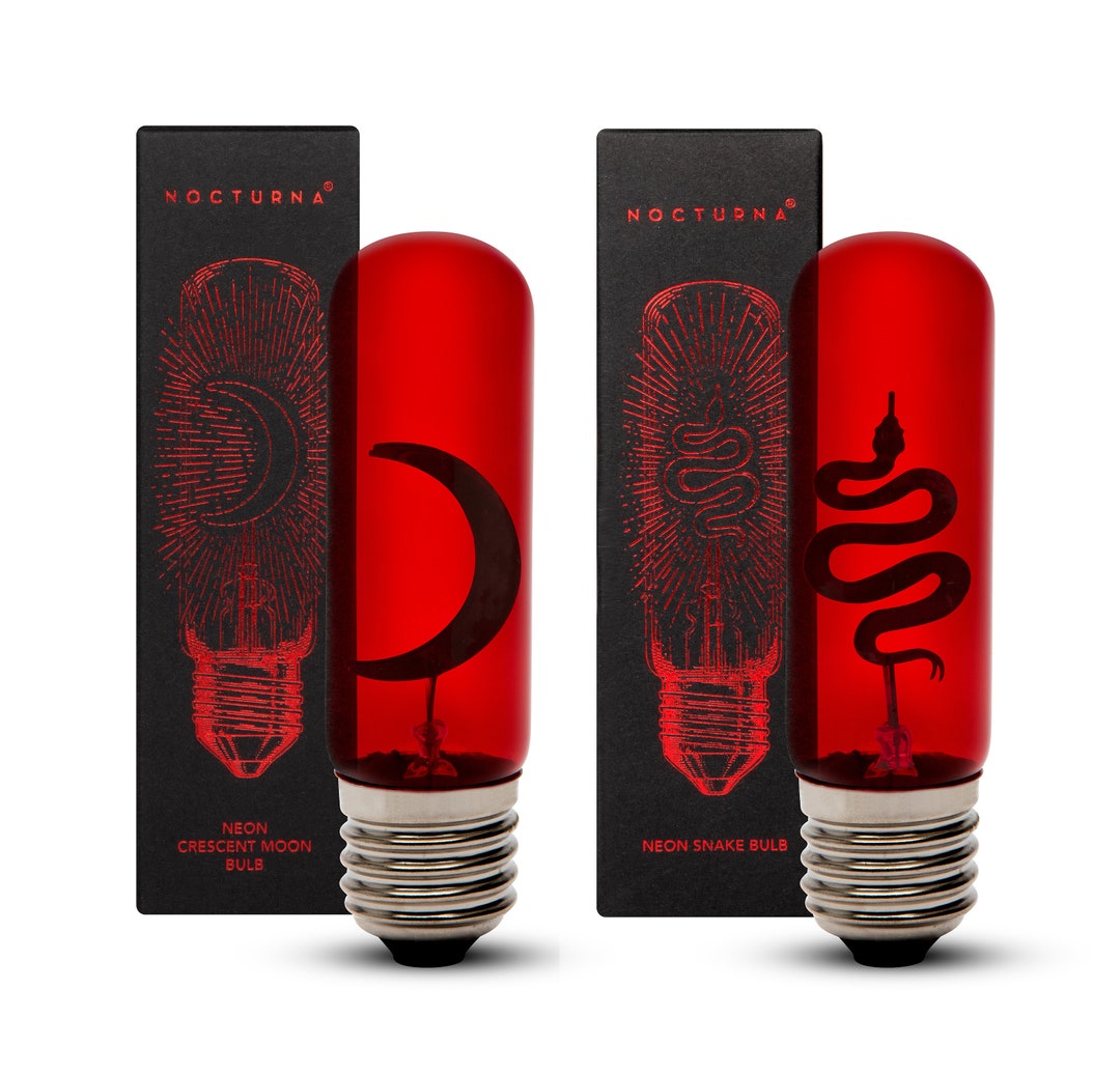 Crescent Moon and Snake Light Bulb Bundle | E27 Red Light Globe ...