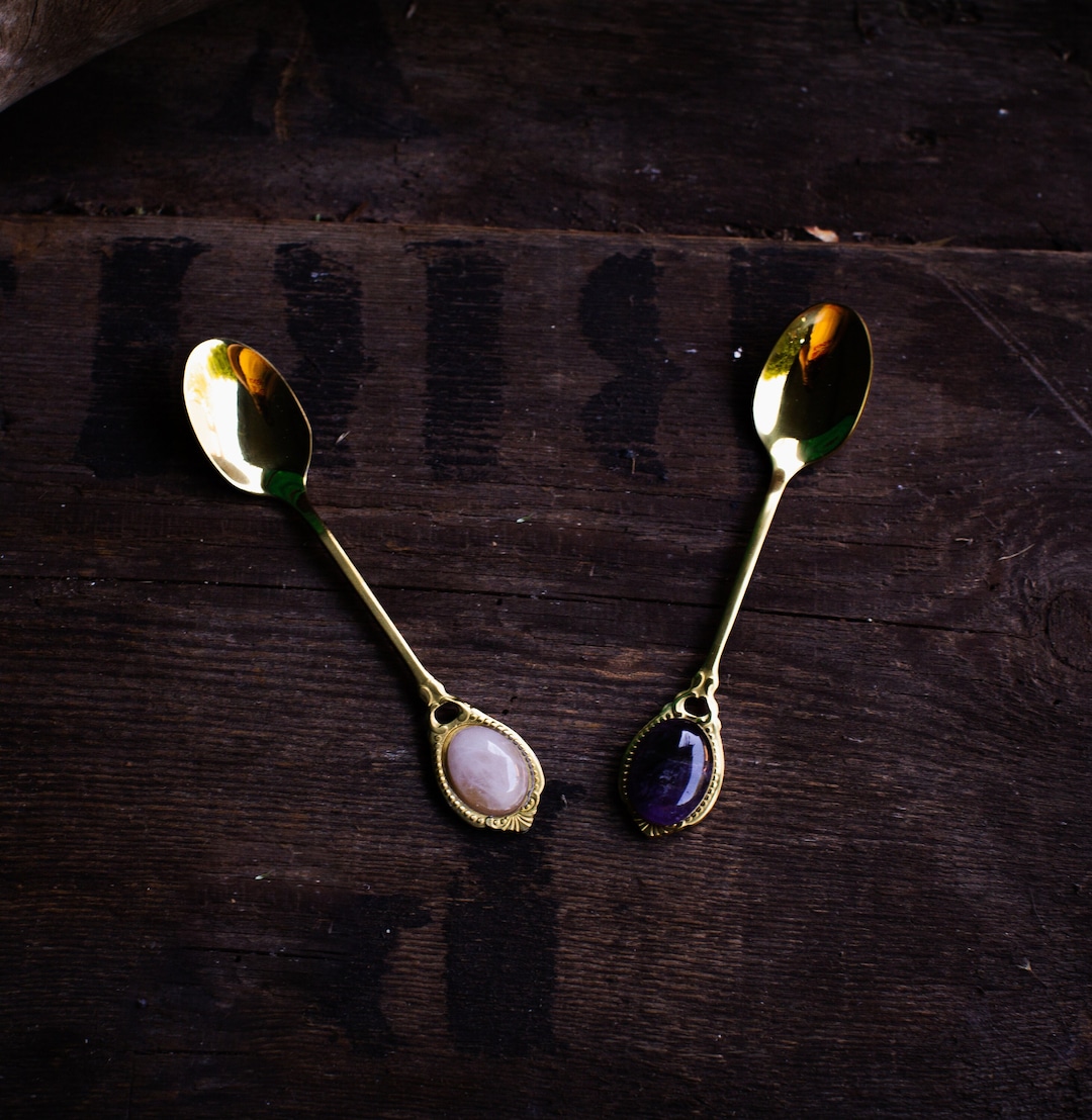 Crystal Teaspoon Amethyst Spoon Rose Quartz Spoon - Etsy