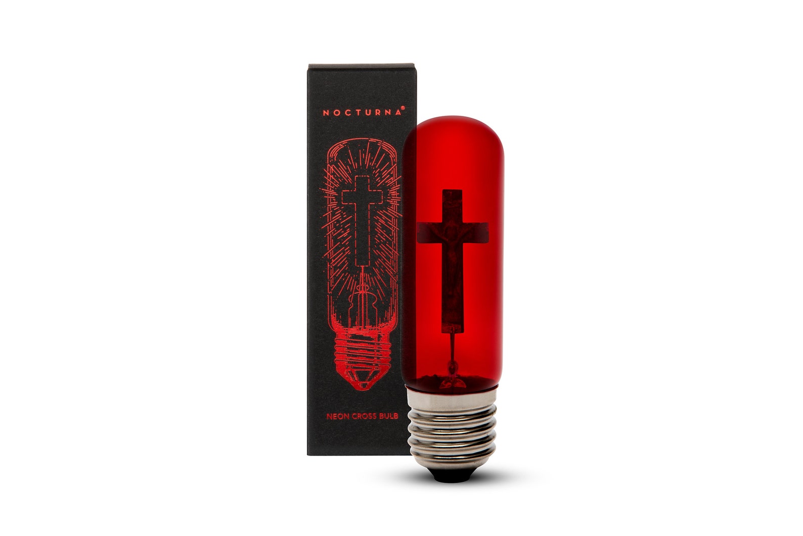 Red Neon Crucifix and Cross Light Bulb E27| Red Light Globe | Novelty ...