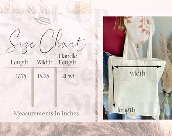Canvas Bag Size Chart - Etsy