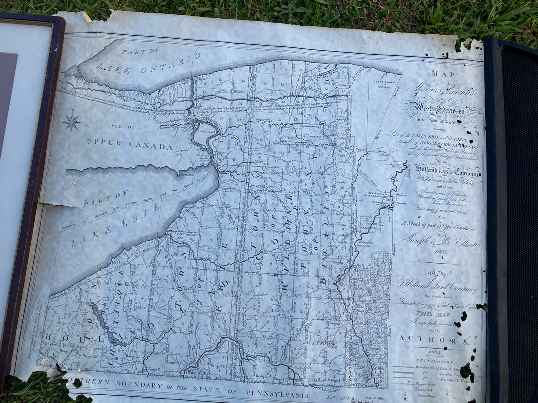 Original 1804 Map of Western New York by Holland Land Company, Includes ...