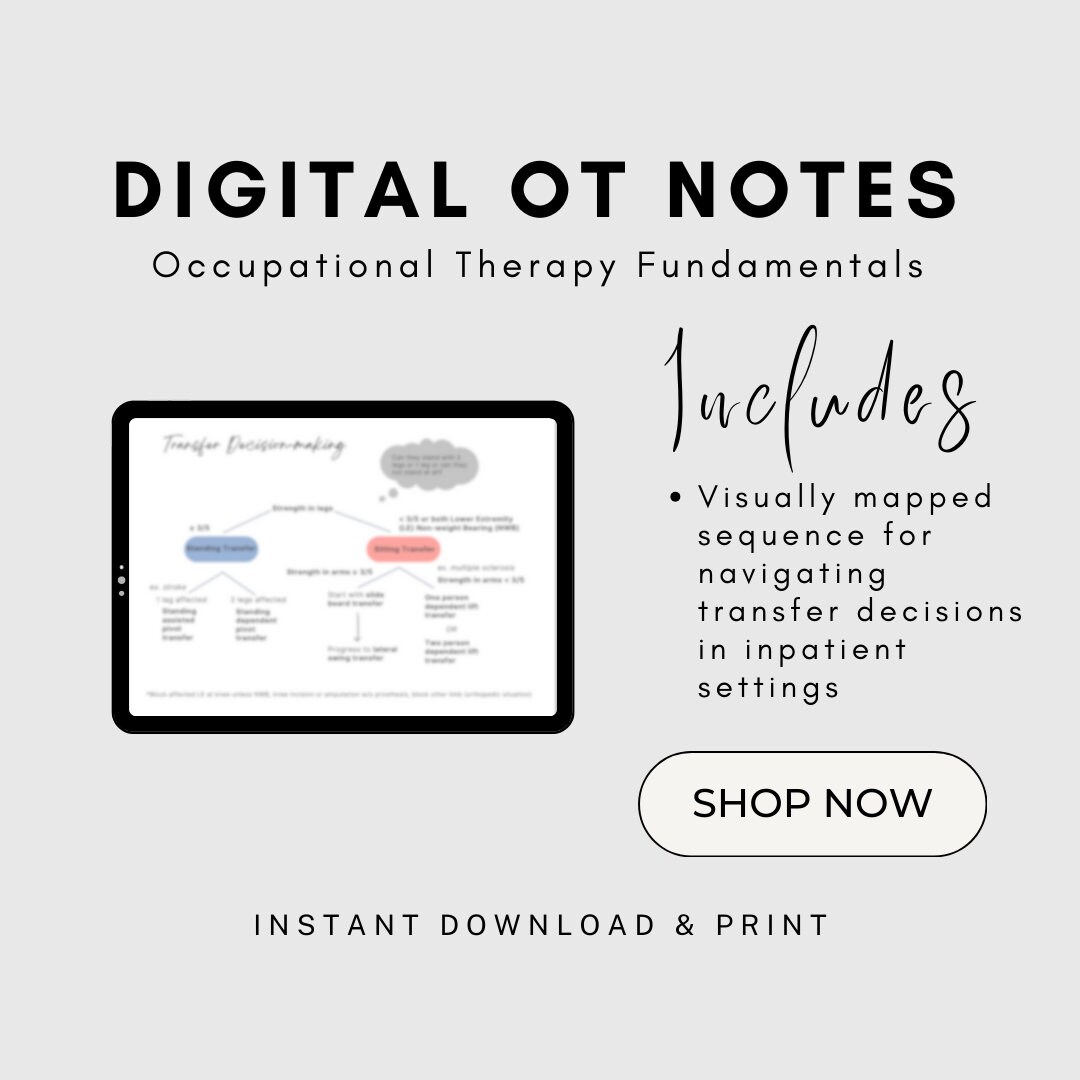 Occupational Therapy Transfer Training Notes (digital Download) - Etsy