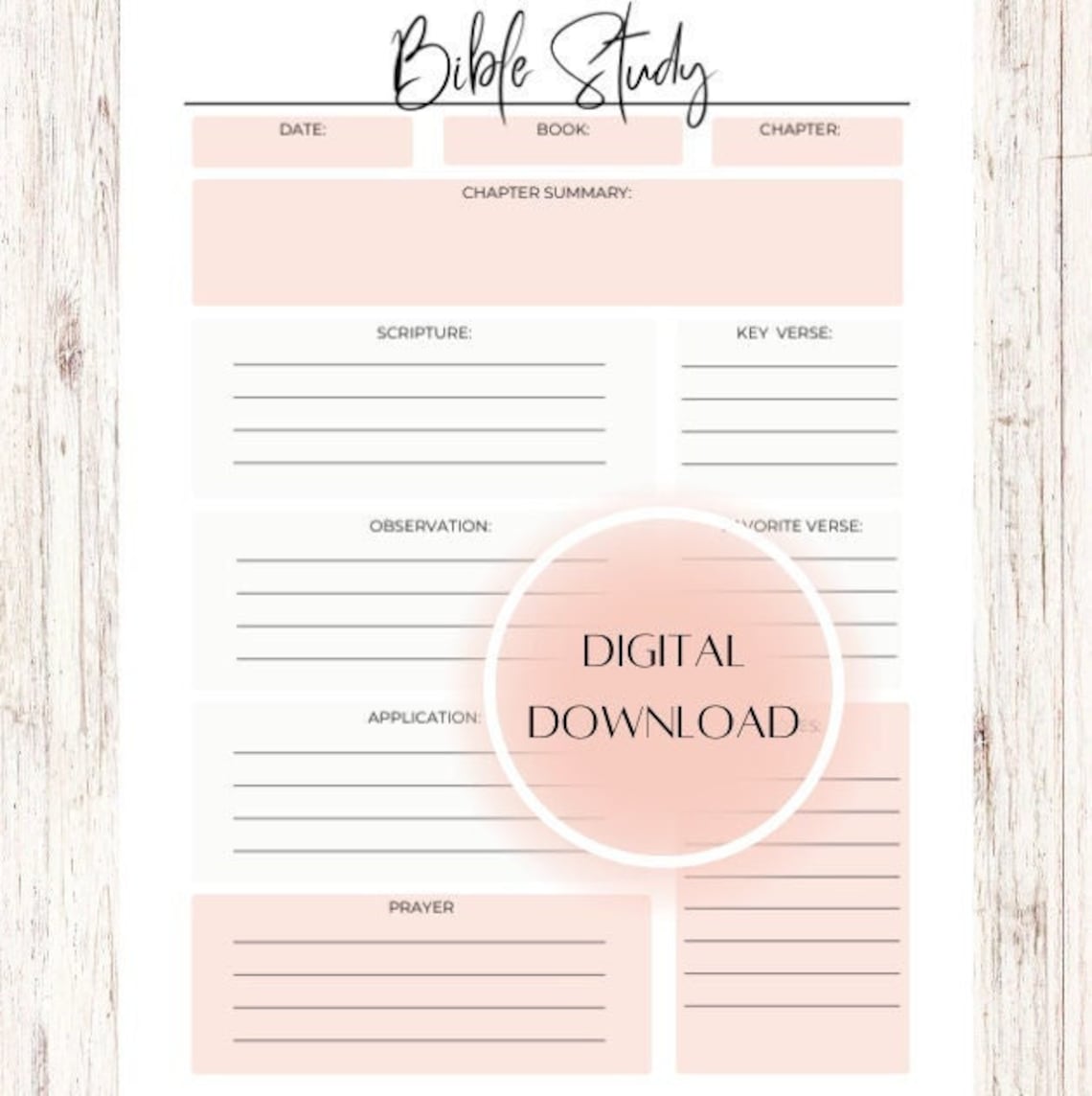 Printable Bible Study Sheet, Bible Study Template, Bible PDF, Study ...