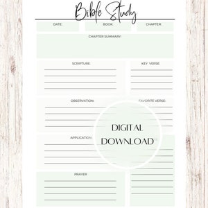 Printable Bible Study Sheet, Bible Study Template, Bible PDF, Study ...