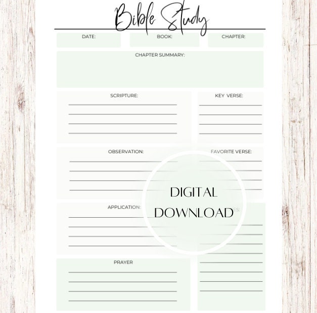Printable Bible Study Sheet, Bible Study Template, Bible PDF, Study ...