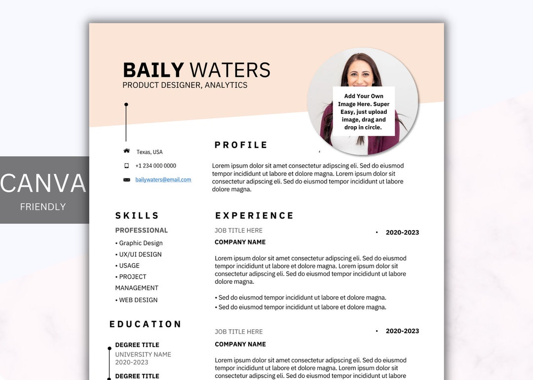 Executive Resume Template Number 2 , CANVA , Minimalist , CV Template ...