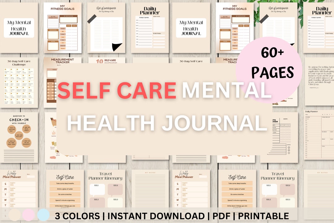 Self Care Journal Planner Worksheets Mental Health Anxiety Journal ...