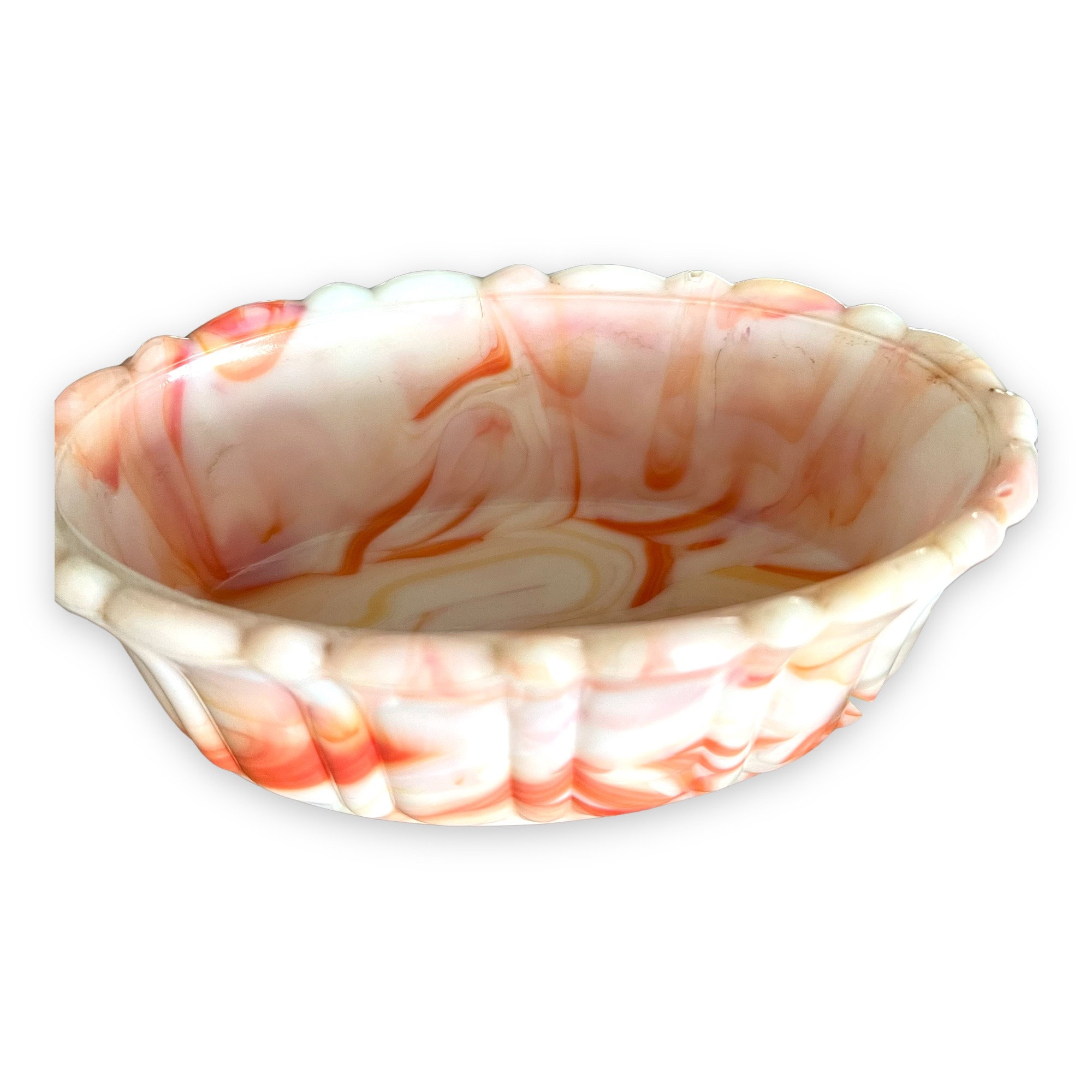 Akro Agate Glass 654 Orange Swirl Slag Glass Ribber Orange - Etsy