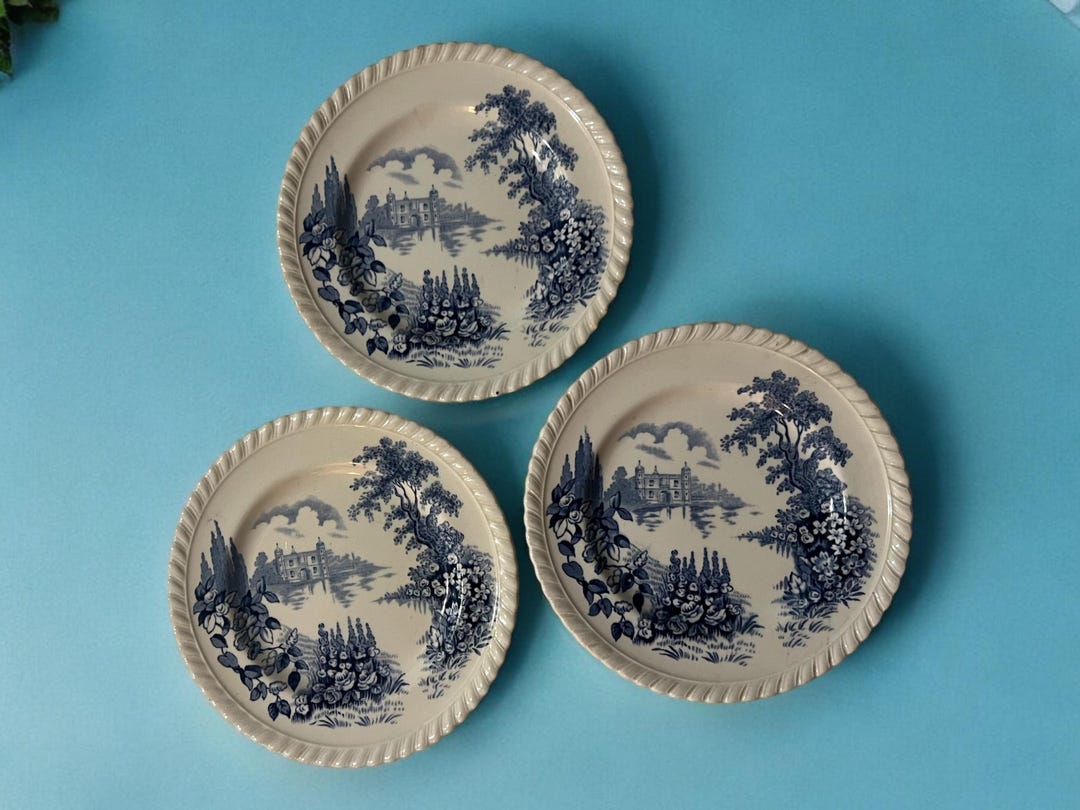 Castle on the Lake Desert Plates | 3 ~ Plates 6.25" | by Johnson Bros ...