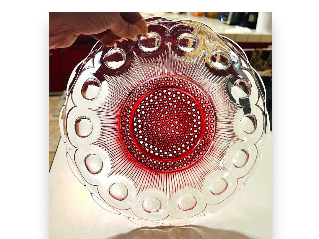 11 Bartlett Collins US Glass Co Manhattan Red/clear Vintage Glass ...