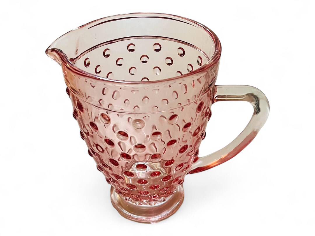 Pink Hobnail Pitcher Vintage Pink Glass Pichter Duncan Miller Pink ...