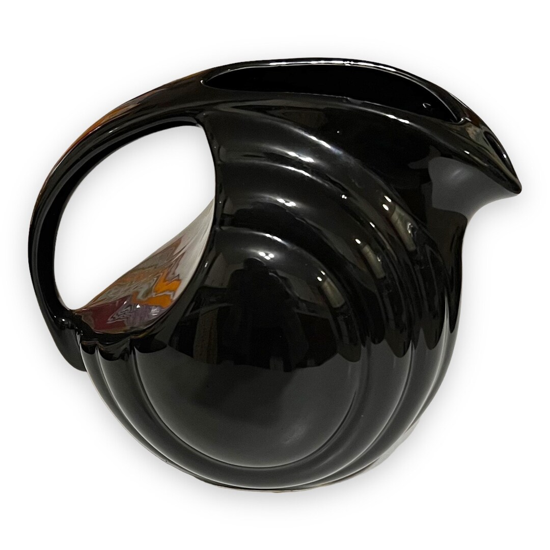 Art Deco Black Ceramic Pitcher, Retro Black Pitcher, 1990s | | Retro ...