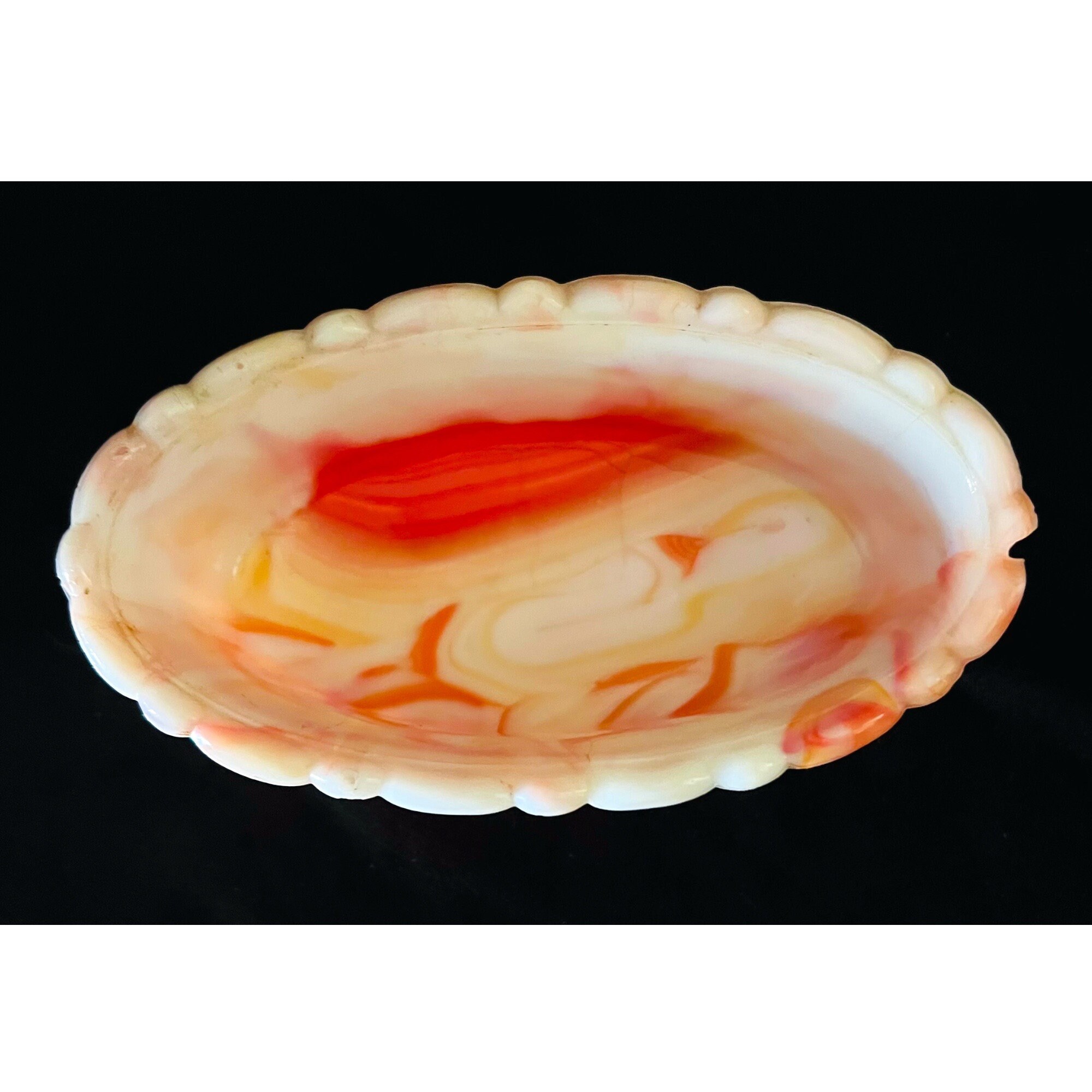 Akro Agate Glass 654 Orange Swirl Slag Glass Ribber Orange - Etsy