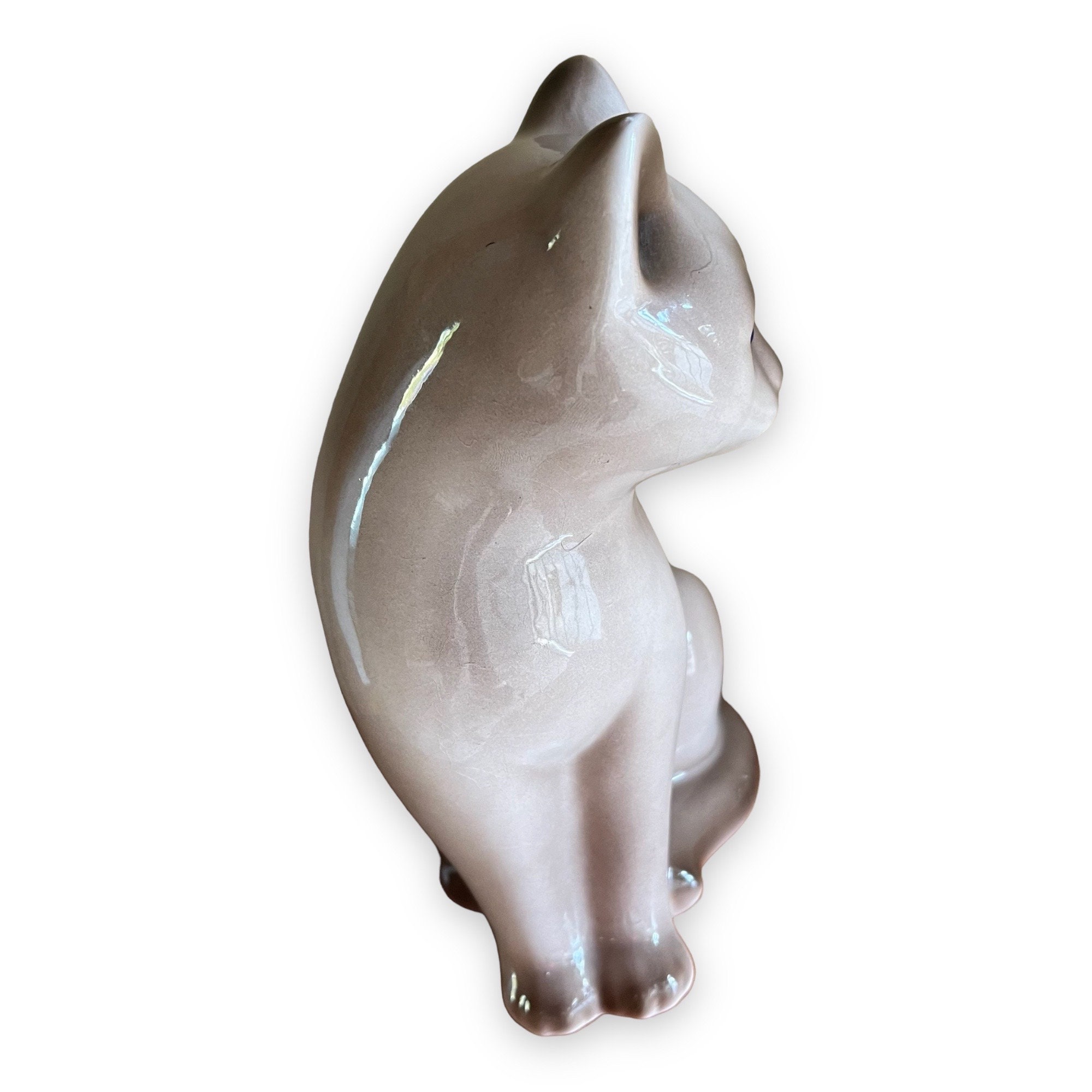 Seal Point Siamese Ceramic Cat, ELPA Alcobaca Genin Trudeau Vintage Cat ...