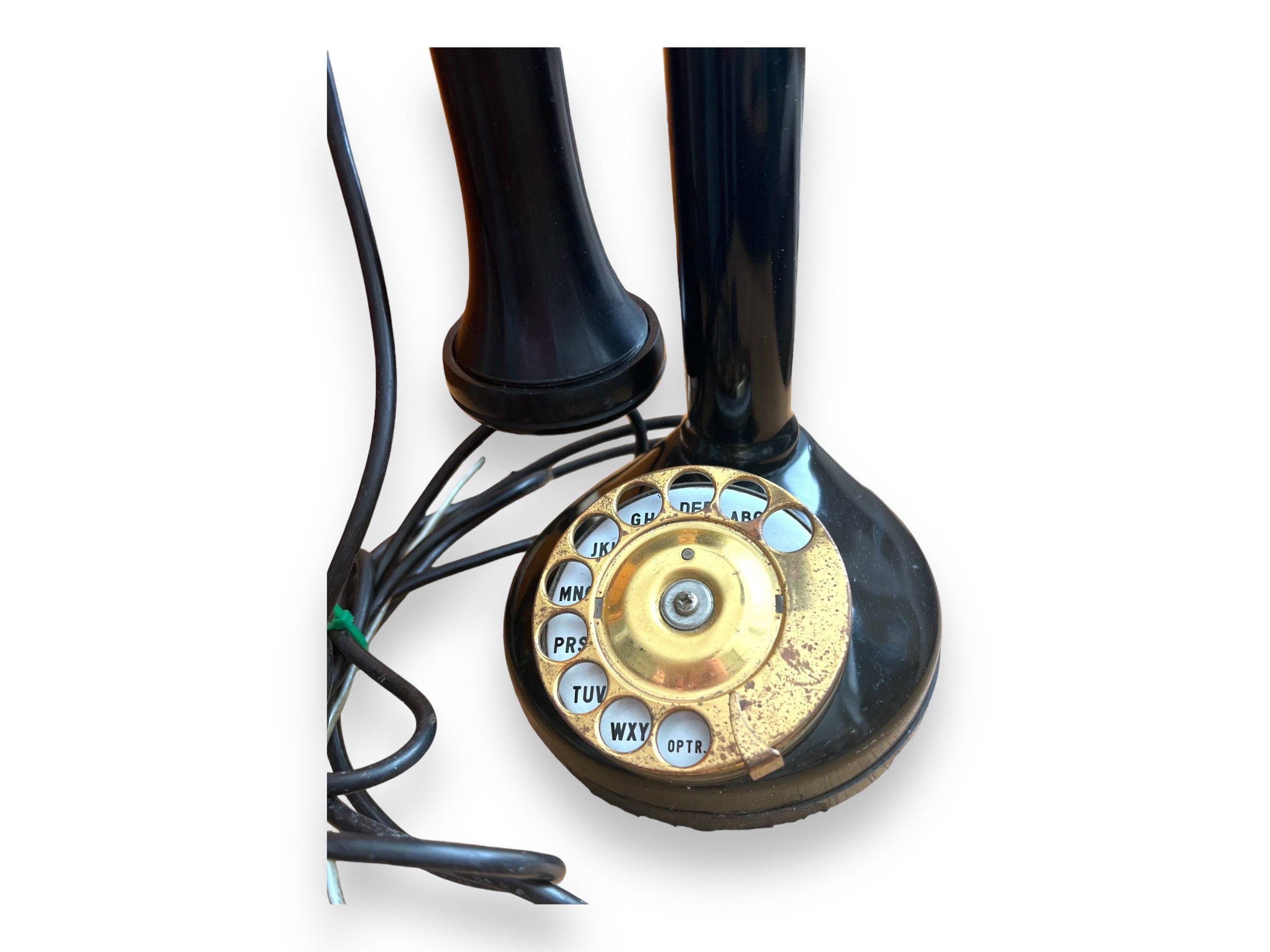 Circa 60s Candlestick fold-a-fone Telephone, Gold Tone Brass Japan - Etsy