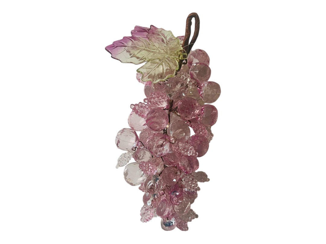 MCM Acrylic Pink Grape Cluster | Pink Cluster Grape Decor | Vintage ...