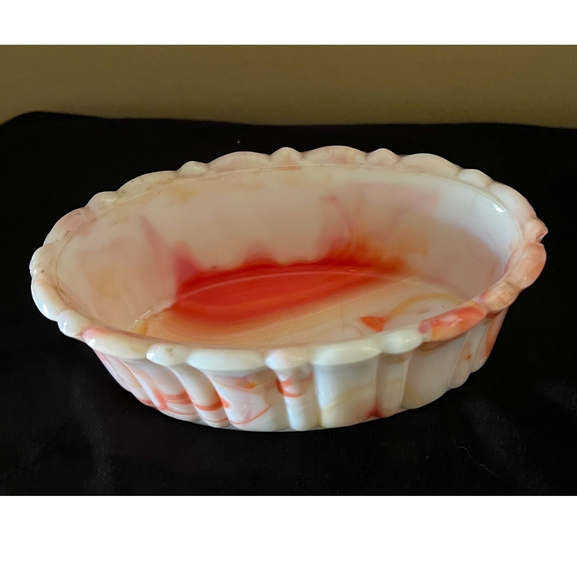 Akro Agate Glass 654 Orange Swirl Slag Glass Ribber Orange - Etsy