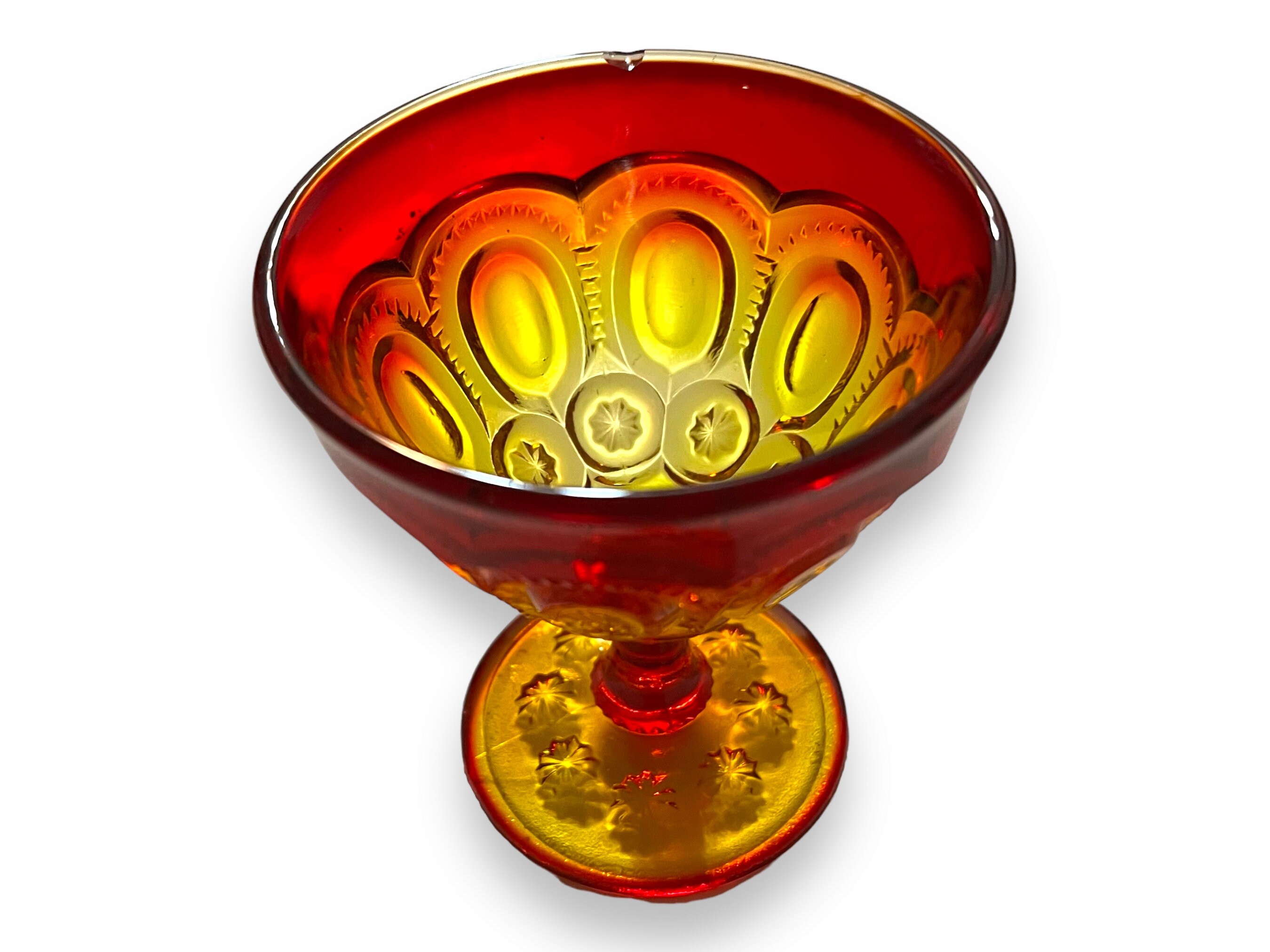 VTG Smith Red Amberina Moon and Stars 4.25 Sherbet Dish - Etsy